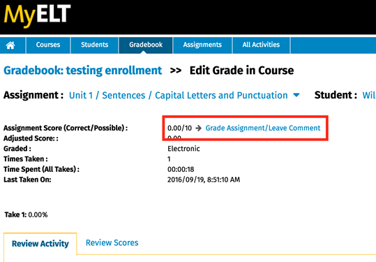 Adjust Score for an Individual Assignment